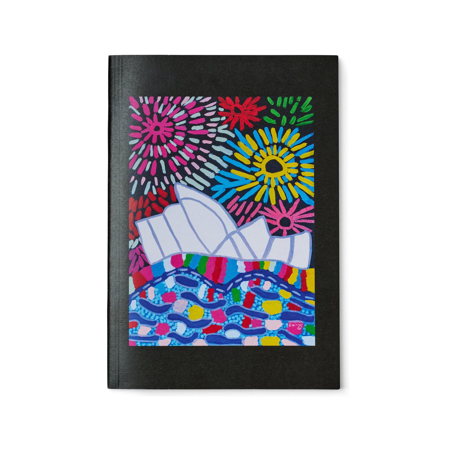 Firework Rainbow Reflection A5 Blank Notebook by Emily Crockford ...